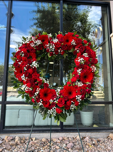 Sacred Heart Red Flowers - Over The Moon Flower Shop, Las Vegas Delivery