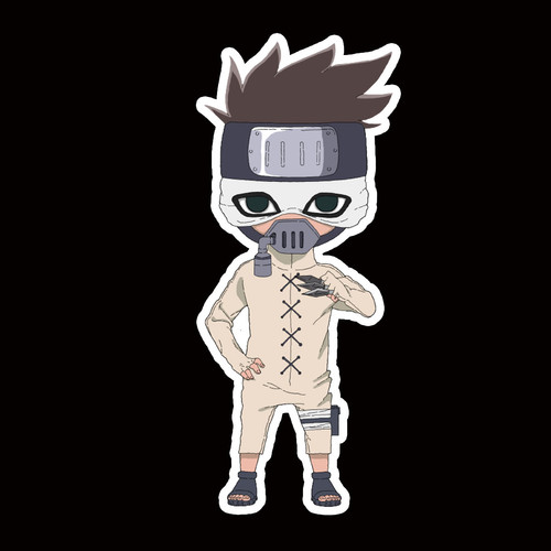 STSJC82 Oboro Chibi Naruto Peeking anime sticker Car De | animestickershop