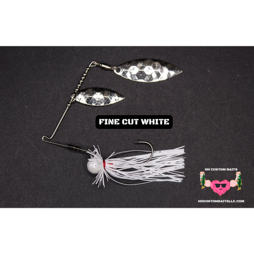 "FINE CUT WHITE" KOOSHBALL MICRO SPIN TANDEM | HH Custom Baits LLC