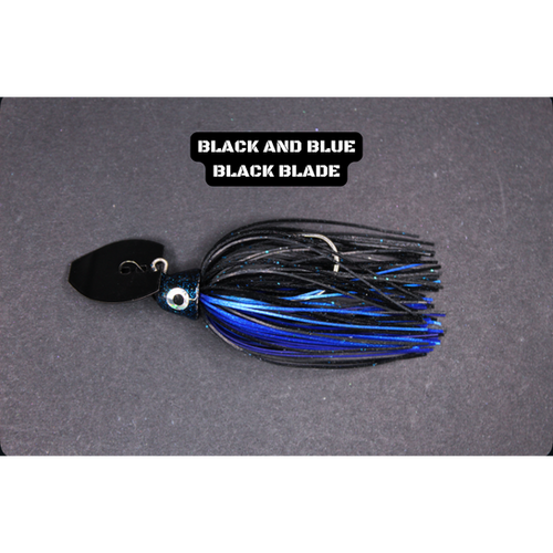 "BLACK AND BLUE (FS)" FULL METAL MICRO BLADE | HH Custom Baits LLC