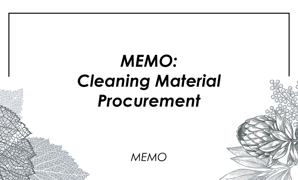 Memo : Cleaning Material Procurement