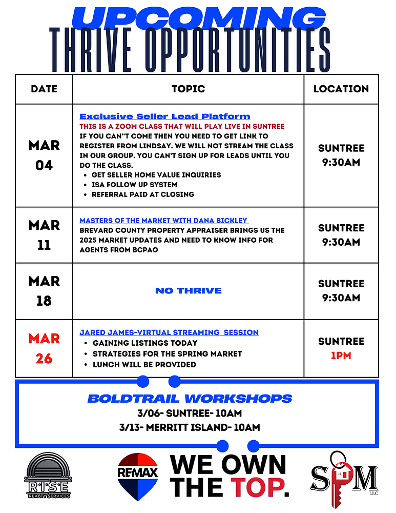 March Thrive Classes