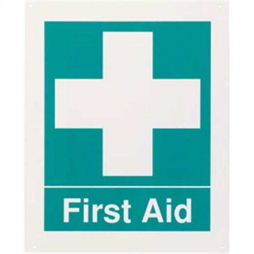 First Aid Rigid Plastic Sign, 8" x 10" | On-Track Safety