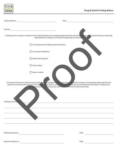Drug & Alcohol Testing Waiver Form | On-Track Safety