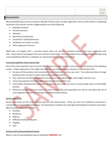 Ergonomics Safe Work Practice | Quick Safety