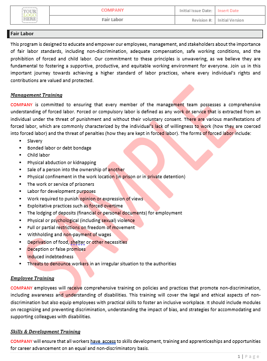 Forced Labor RAVS - ESG | On-Track Safety