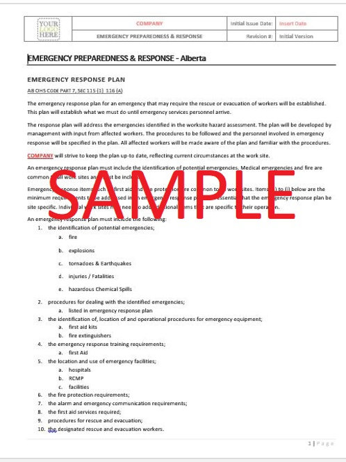Emergency Preparedness Response Alberta RAVS Ontracksafety Emergency Preparedness Response Alberta RAVS Ontracksafety