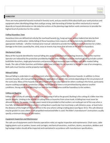 Forestry Safe Work Practice | Quick Safety