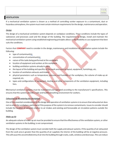 Ventilation Safe Work Practice | Quick Safety