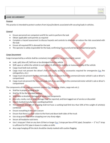 Load Securement Safe Work Practice | Quick Safety