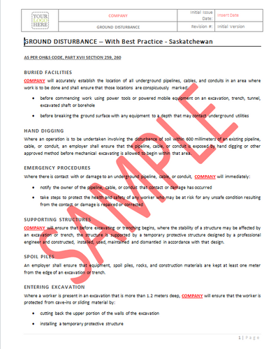 Ground Disturbance with Best Practice - Saskatchewan RAVS | On-Track Safety