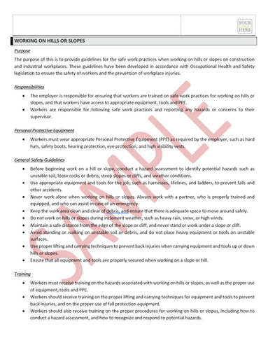 Working on Hills & Slopes Safe Work Practice | Quick Safety