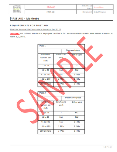First Aid - MANITOBA | On-Track Safety