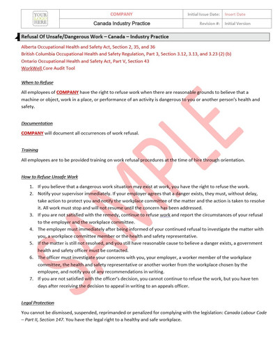 Refusal of Unsafe Work - Canada Industry Practice | Quick Safety