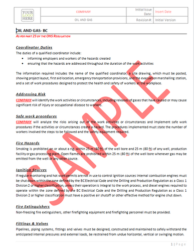 Oil & Gas - BC RAVS | On-Track Safety