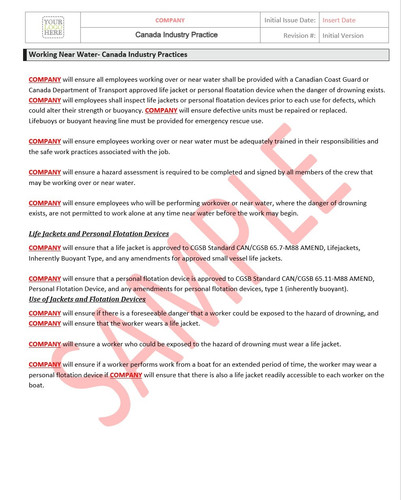 Working Near Water - Canada Industry Practice | Quick Safety