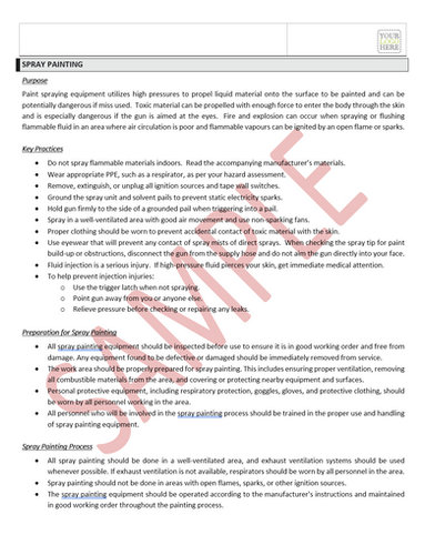 Spray Painting Safe Work Practice | Quick Safety