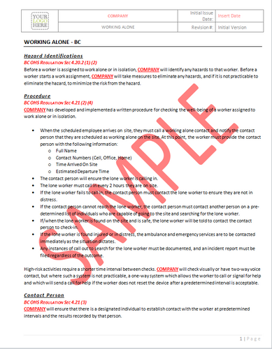 Working Alone - BC RAVS | On-Track Safety