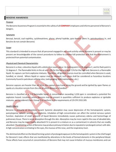 Benzene Awareness - Safe Work Practice | Quick Safety