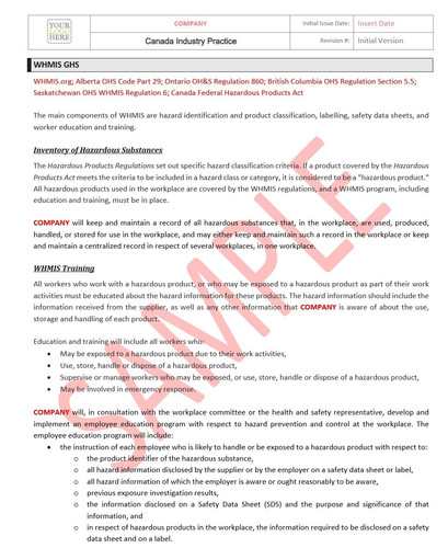WHMIS - Canada Industry Practice | Quick Safety