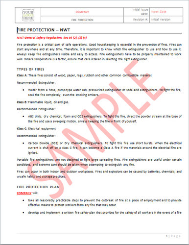 Fire Protection - NWT RAVS | On-Track Safety