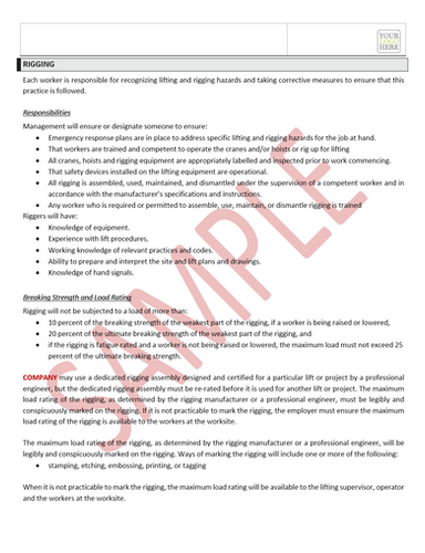 Rigging Safe Work Practice | Quick Safety