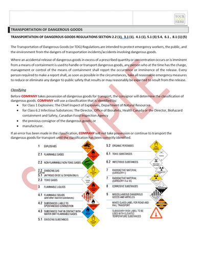 TDG Safe Work Practice | Quick Safety