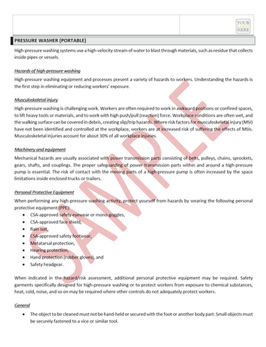 Pressure Washer Safe Work Practice | Quick Safety