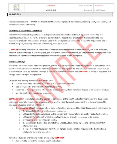 WHMIS - Alberta RAVS | On-Track Safety