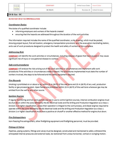 Oil & Gas - BC RAVS | Quick Safety