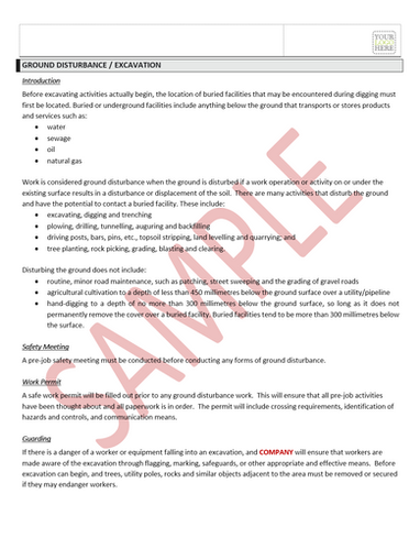 Ground Disturbance - Excavation Safe Work Practice | Quick Safety
