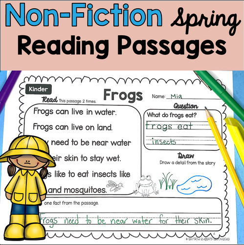 Non-Fiction Spring Reading Comprehension Passages | Rainbow Rugrats