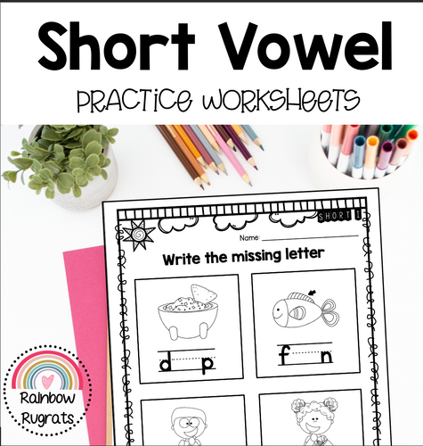 Short Vowel Worksheets 1st Grade | Rainbow Rugrats