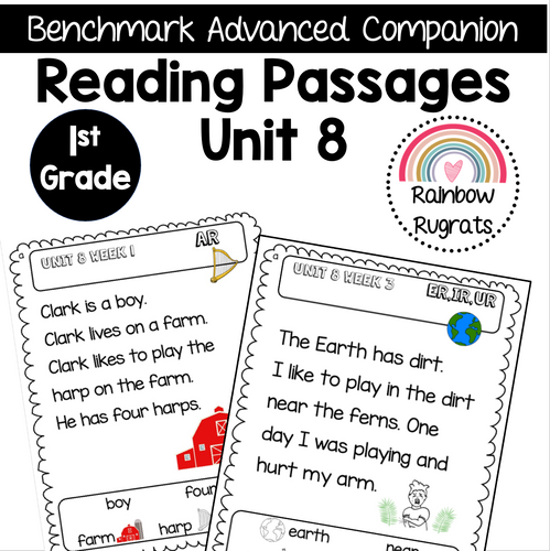 Benchmark Advance Unit 8 Fluency Passages | Rainbow Rugrats