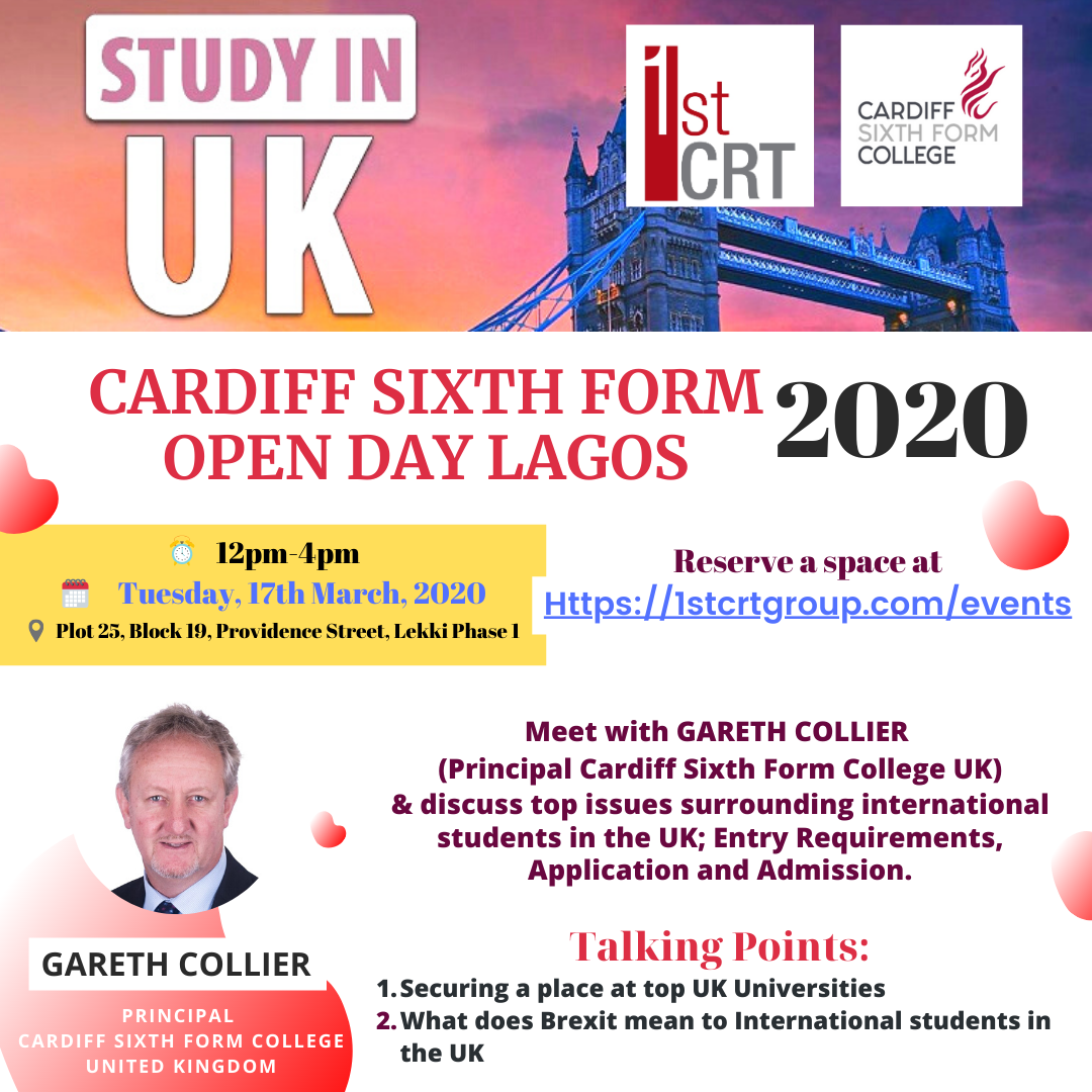 Cardiff Sixth Form College Open Day 2020 | 1st CRT Management
