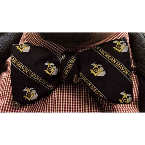 Michigan Mason Bow Tie With Lettering | Regalia