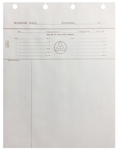 Chapter Minute Sheets | Regalia