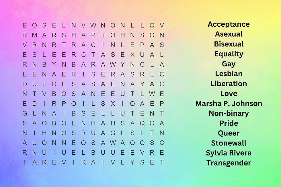 Pride Month Word Search