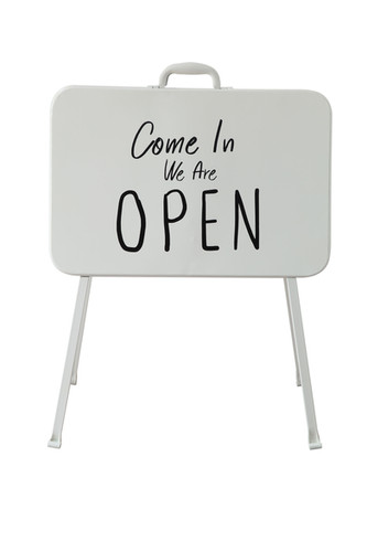 Collapsible White & Black Metal Double Sided Sign | Mysite