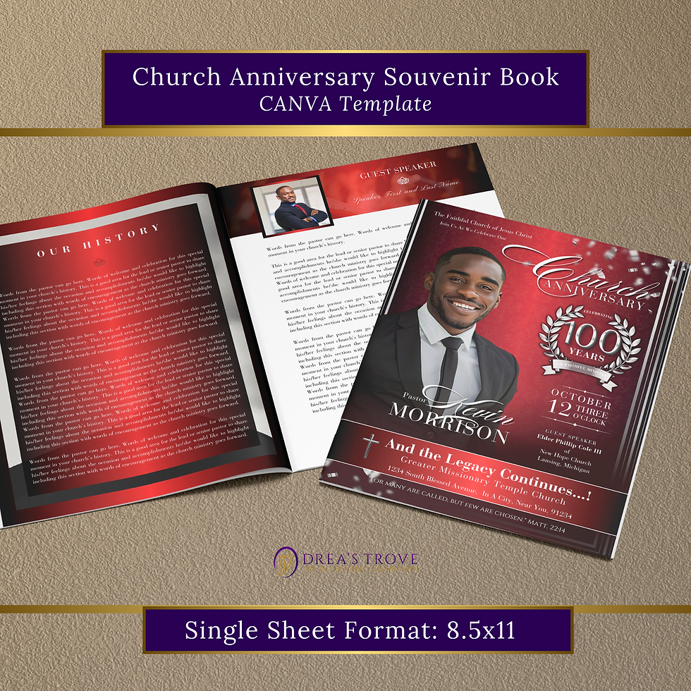 Church Souvenir Commemorative Book | Drea's Design Trove