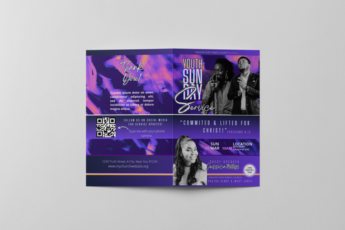 Purple Youth Church Program Template | Drea's Design Trove