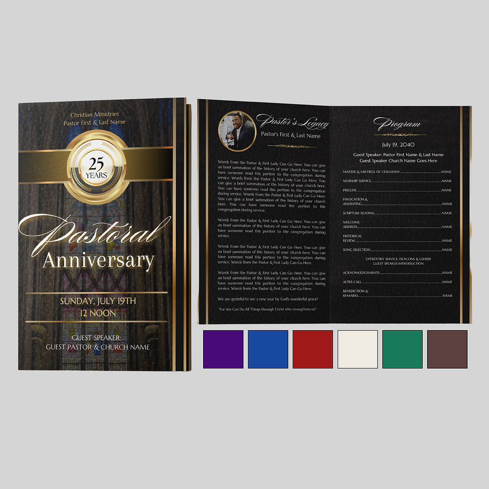Black Gold Church Anniversary Program | Drea's Design Trove