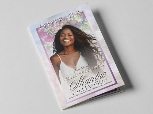 Bright Florals Funeral Program Template | Drea's Design Trove