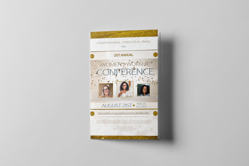 Gold Women's Church Program Template | Drea's Design Trove