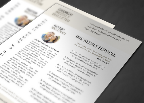 Modern Style Church Bulletin Template | Drea's Design Trove