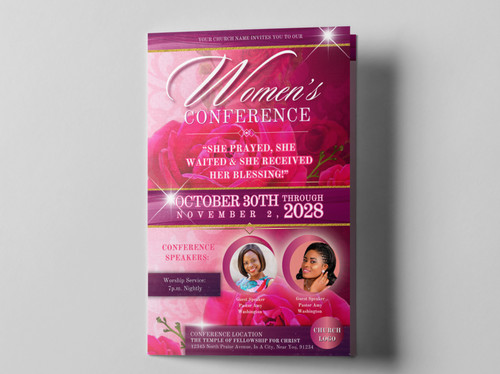 Sweet Rose Womens Church Conference Program | Drea's Design Trove