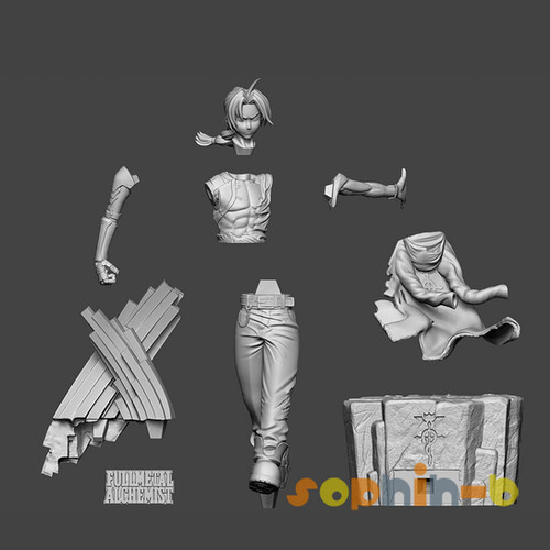 Edward Elric Fullmetal Alchemist Model Kit Unpainted 3d Printed GK ...
