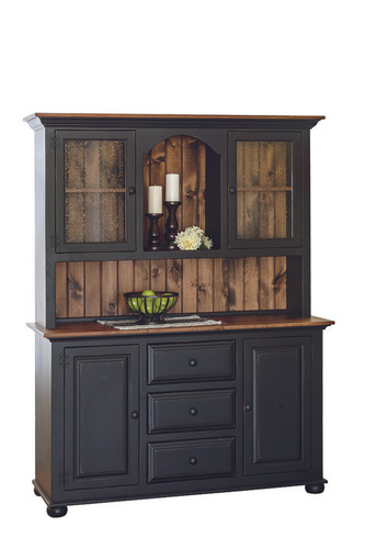 Bakersfield Large Server Hutch with 2 or 3 Door Hutch Top | mericle ...
