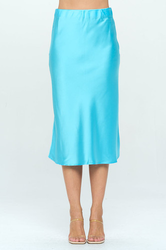 Solid Satin Midi Skirt | Reneecollection