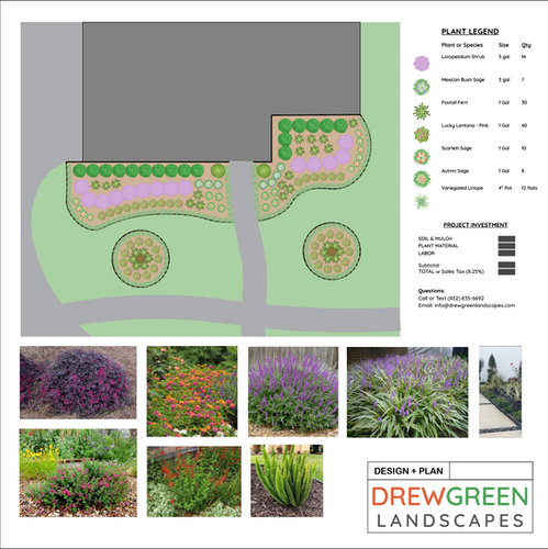 LANDSCAPE DESIGN + PLAN - Residential Front Yard | DrewGreen Landscapes